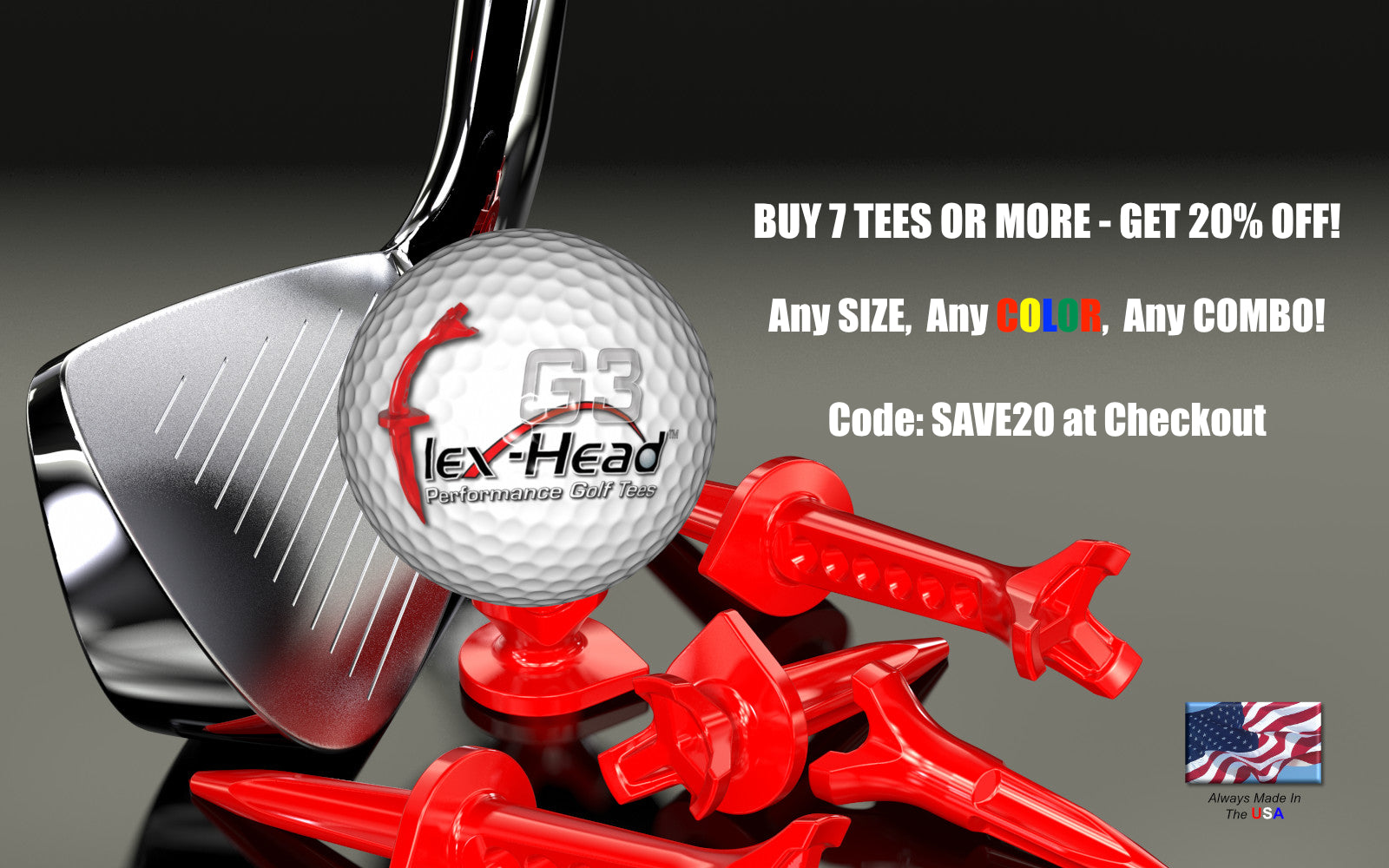 Flex-Head G3 - Flexible, Unbreakable Golf Tees